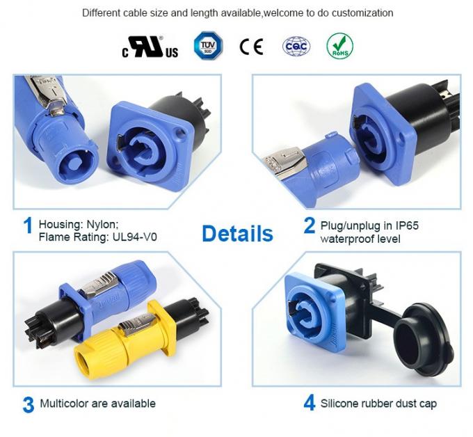 Powercon IP65 Outdoor Waterproof Connectors , LED Screen Outdoor ...