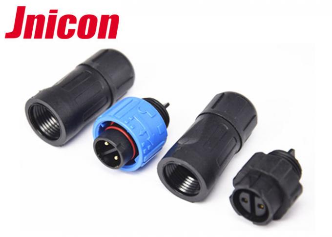 Eco - Friendly Waterproof Circular Connectors Push Locking IP67 Blue Ring