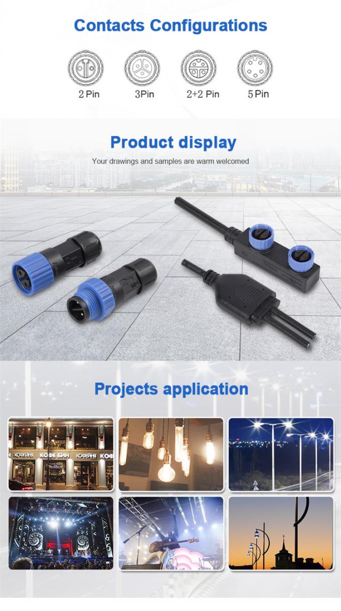 Screw Locking Multi Pin Connectors Waterproof , 5 Pin IP68 Sealed ...