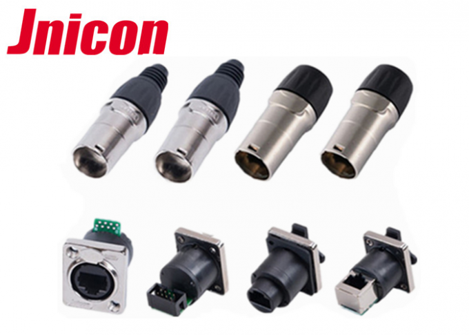 Waterproof IP44 / IP65 RJ45 Connector , 8 Pin RJ45 Watertight Ethernet ...