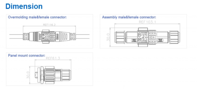 LED Waterproof Outdoor Lighting Connectors , IP68 Waterproof DC Connector