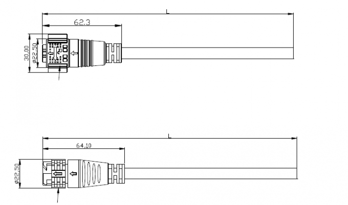 Automotive IP67 Rated Connectors Overmolding 3 Pin 60V Field Installable