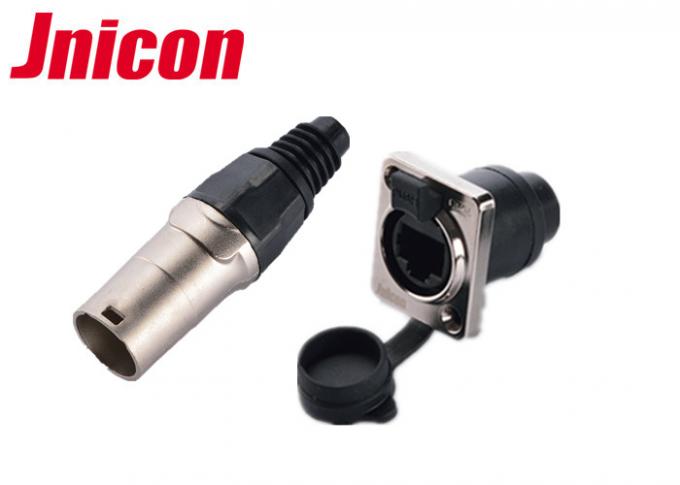 Straight RJ45 Waterproof Connector , Dual Panel Waterproof RJ45 Socket ...