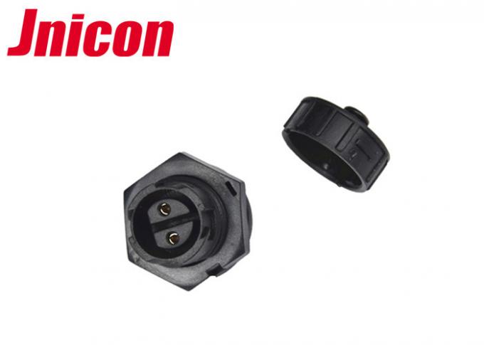 M16 2 Pin Waterproof Connector LED IP67 Push Locking With Dust Cover