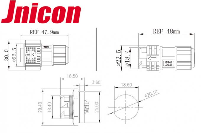 5A Multi Pin Connectors Waterproof , 16 Pin Waterproof Connector M19 ...