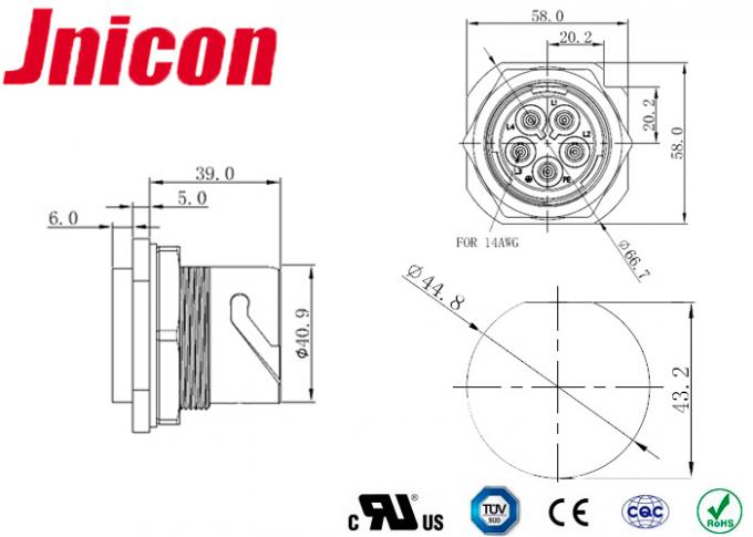600V Plastic 150A Max Wire To Board Power Connector Waterproof