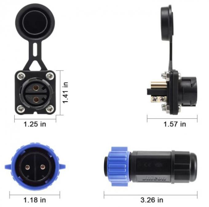 M25 Waterproof Panel Mount Connector IP67 Push Locking With Cap Cover