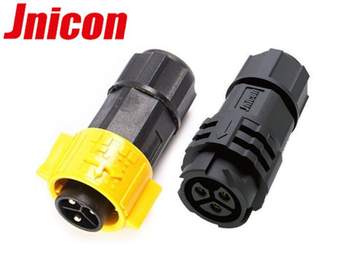 Assembly Type Waterproof Power Plug 3 Pin IP67 Electric Push Locking