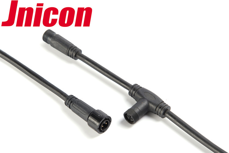 Outdoor Waterproof T Connector 2 Pin 300V 10A Male Female With Cable