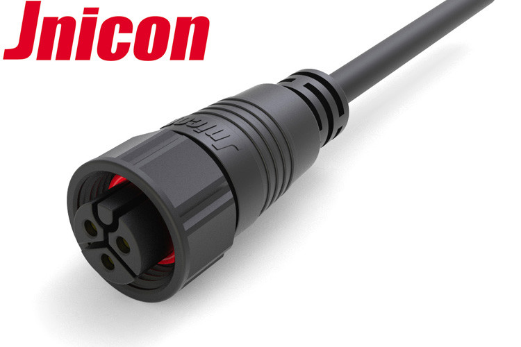 3 Poles Waterproof Power Cable Connectors Screw Locking Male Female ...